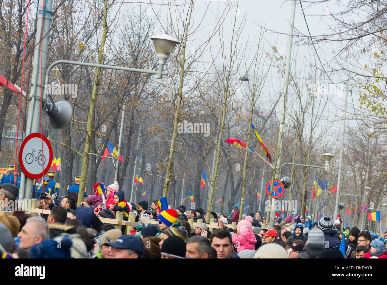 People walking on the street - December 1st, Parade on Romania's ...