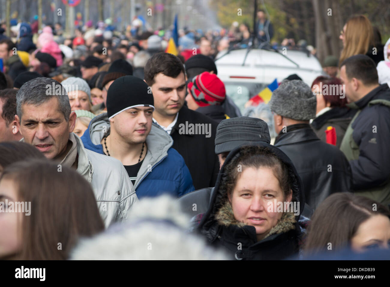 People walking on the street - December 1st, Parade on Romania's ...