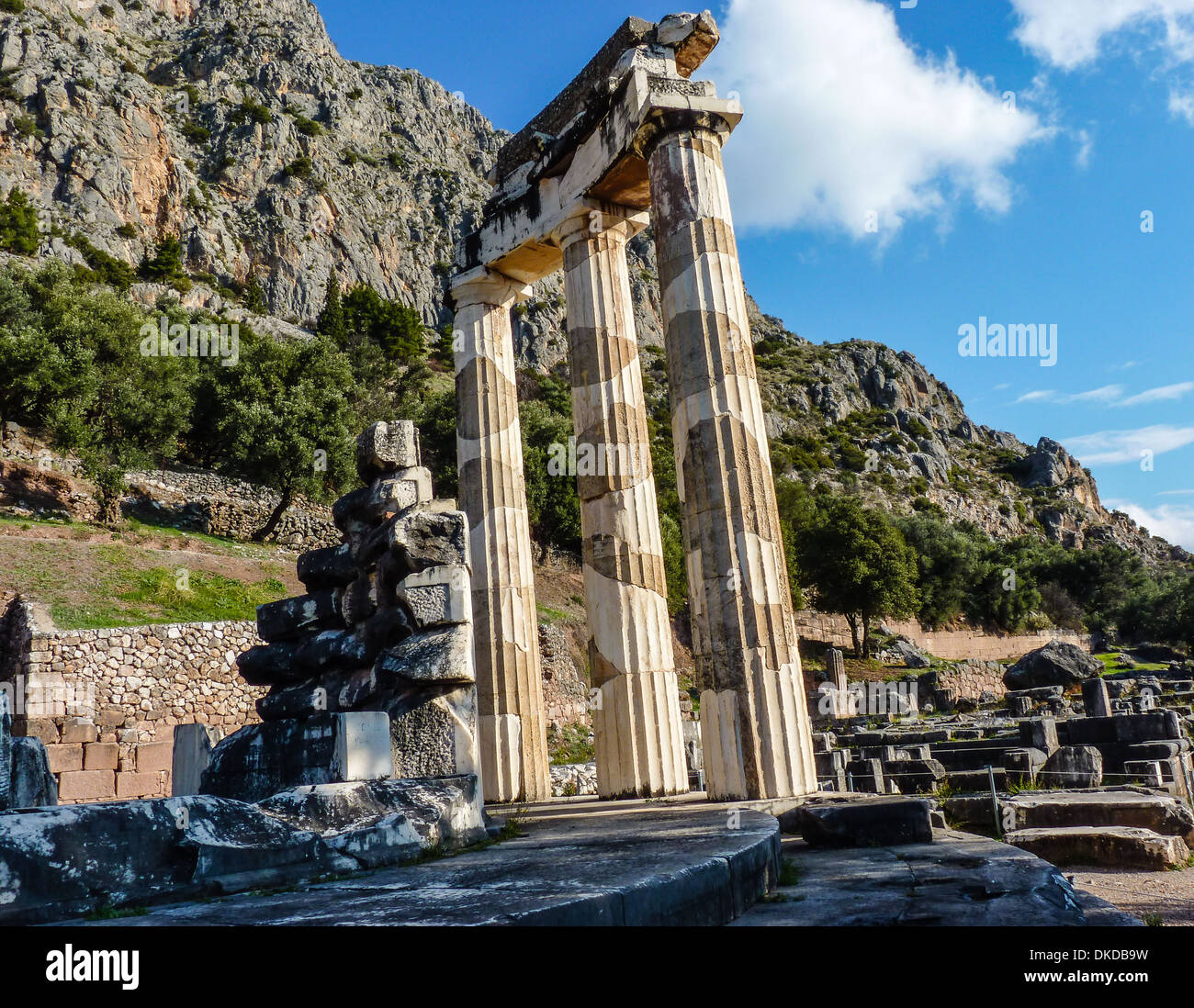 Temple of Athena pronoia at Delphi oracle in Greece Stock Photo - Alamy