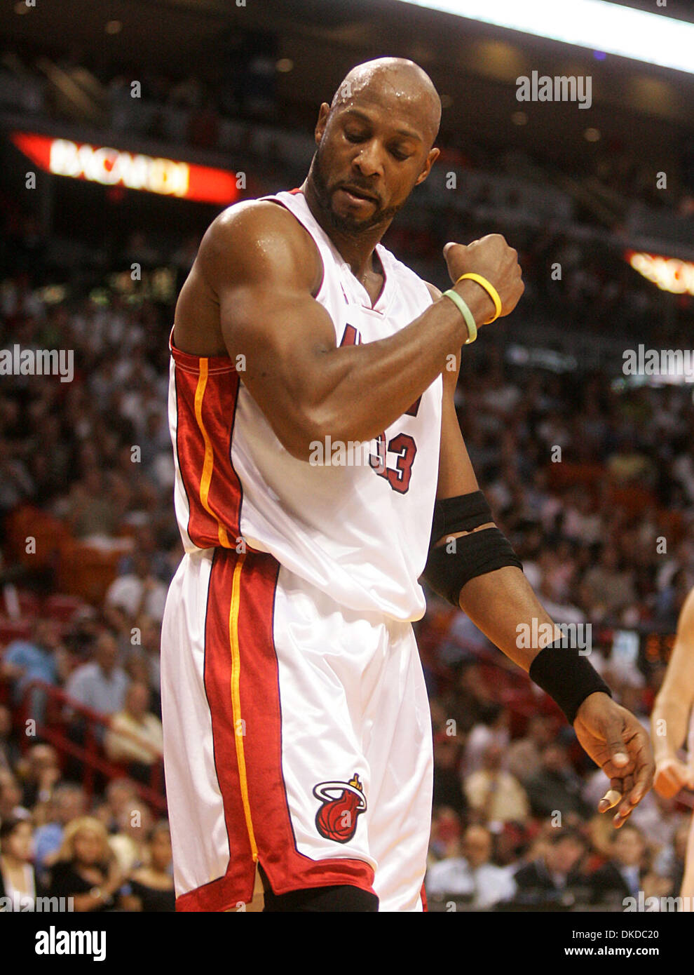 Dec 11, 2006; Miami, FL, USA; After first half dunk against the Raptors ...