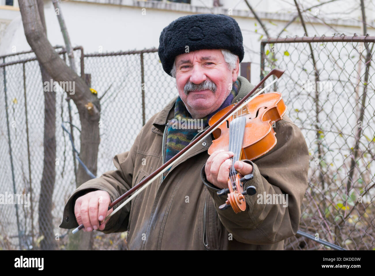 Street violin player, December 1st, Parade on Romania's National Day ...