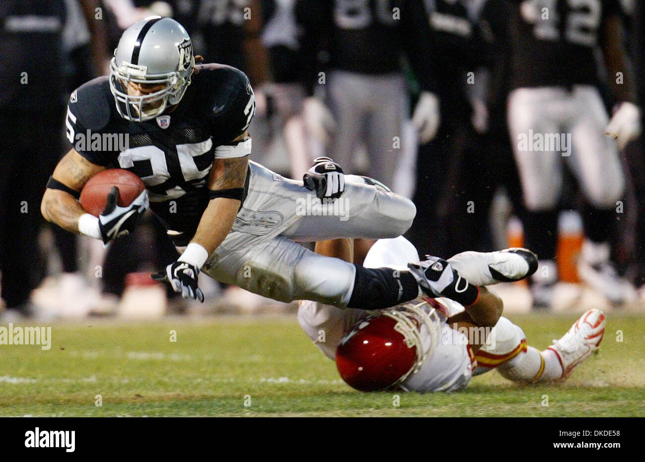 Dec 23, 2006; Oakland, CA, USA; Oakland Raiders JUSTIN FARGAS is ...