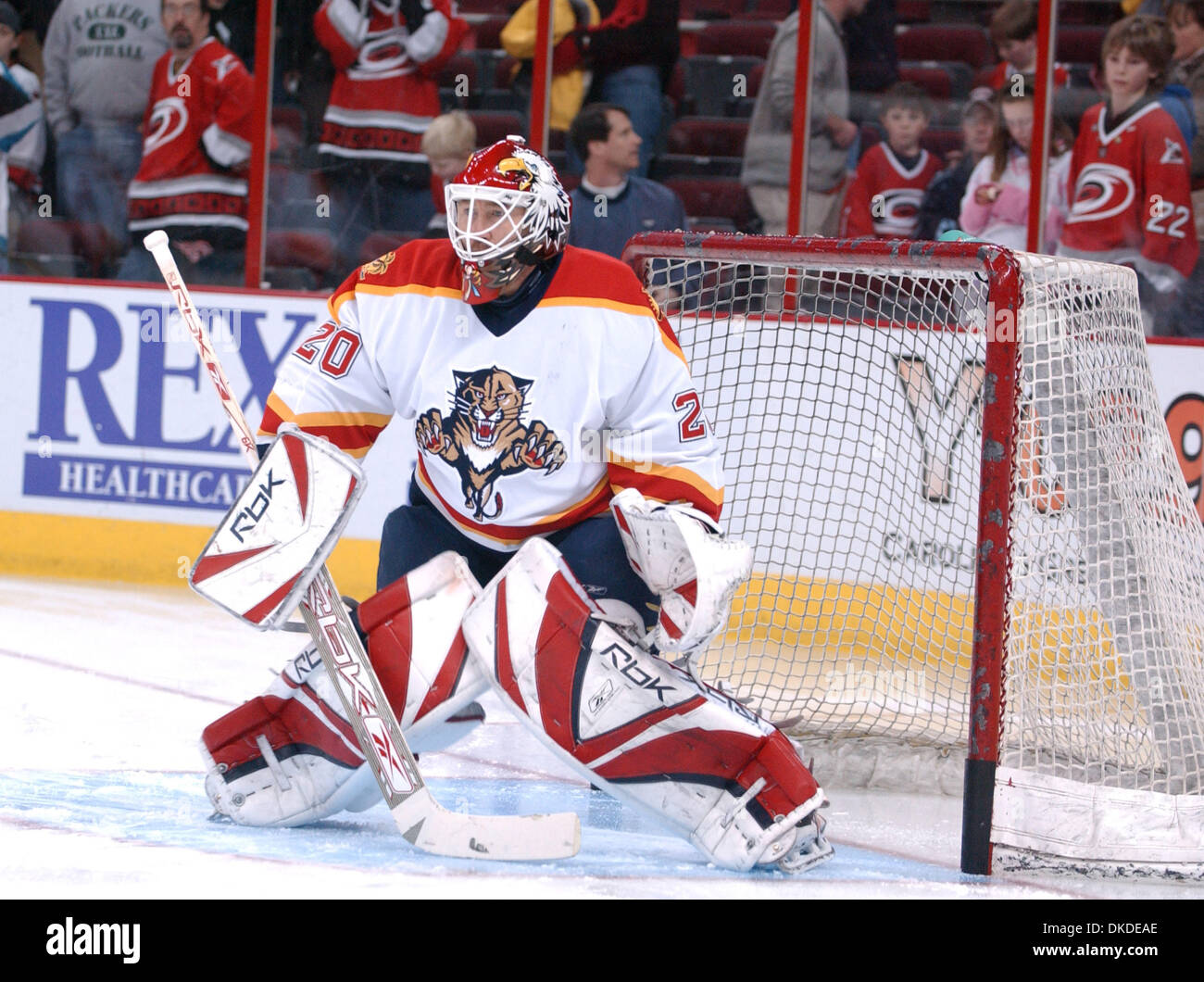 Dec 26, 2006; Raleigh, NC, USA; NHL Ice Hockey Florida Panthers Goalie ...