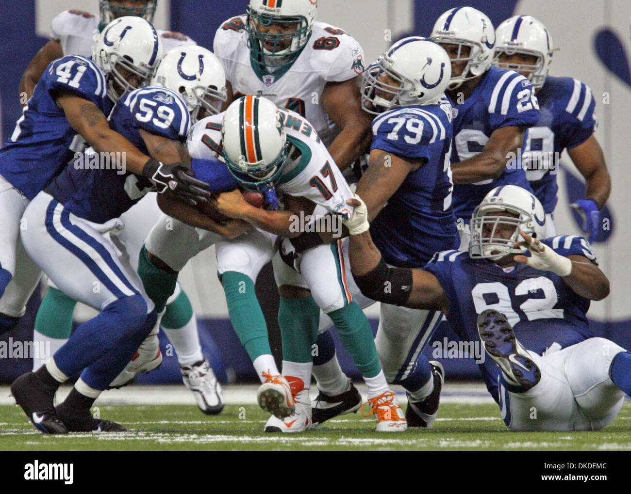 Dec 31, 2006; Indianapolis, IN, USA; Dolphins QB CLEO LEMON is dropped ...