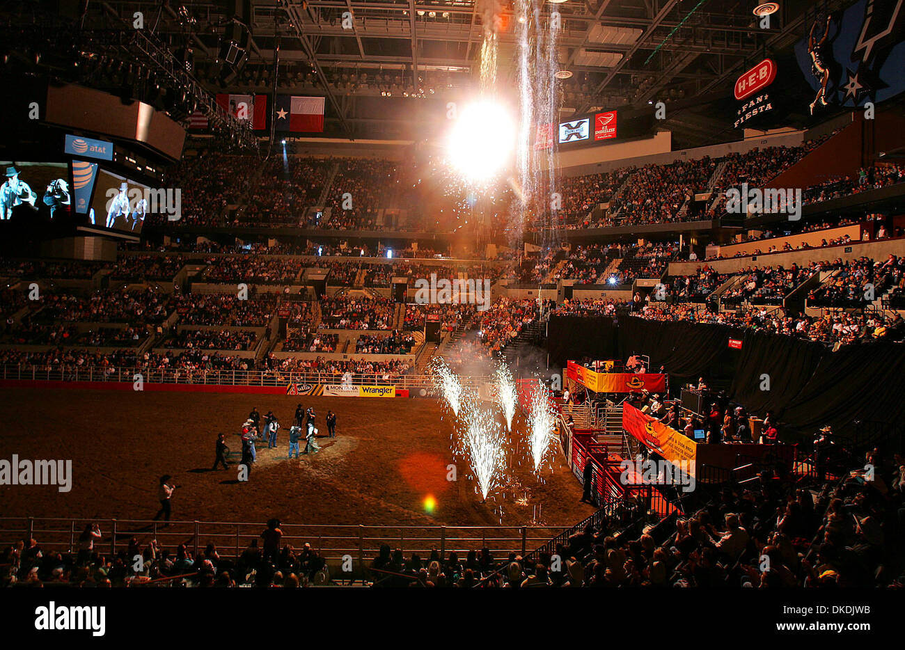 Feb 16, 2007 - San Antonio, TX, USA - Pyrotechnics light up the AT&T ...