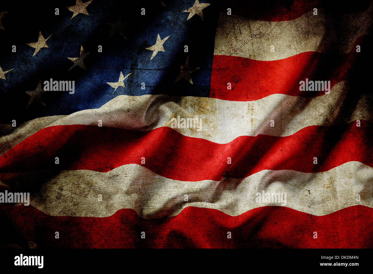 Closeup of grunge American flag Stock Photo - Alamy
