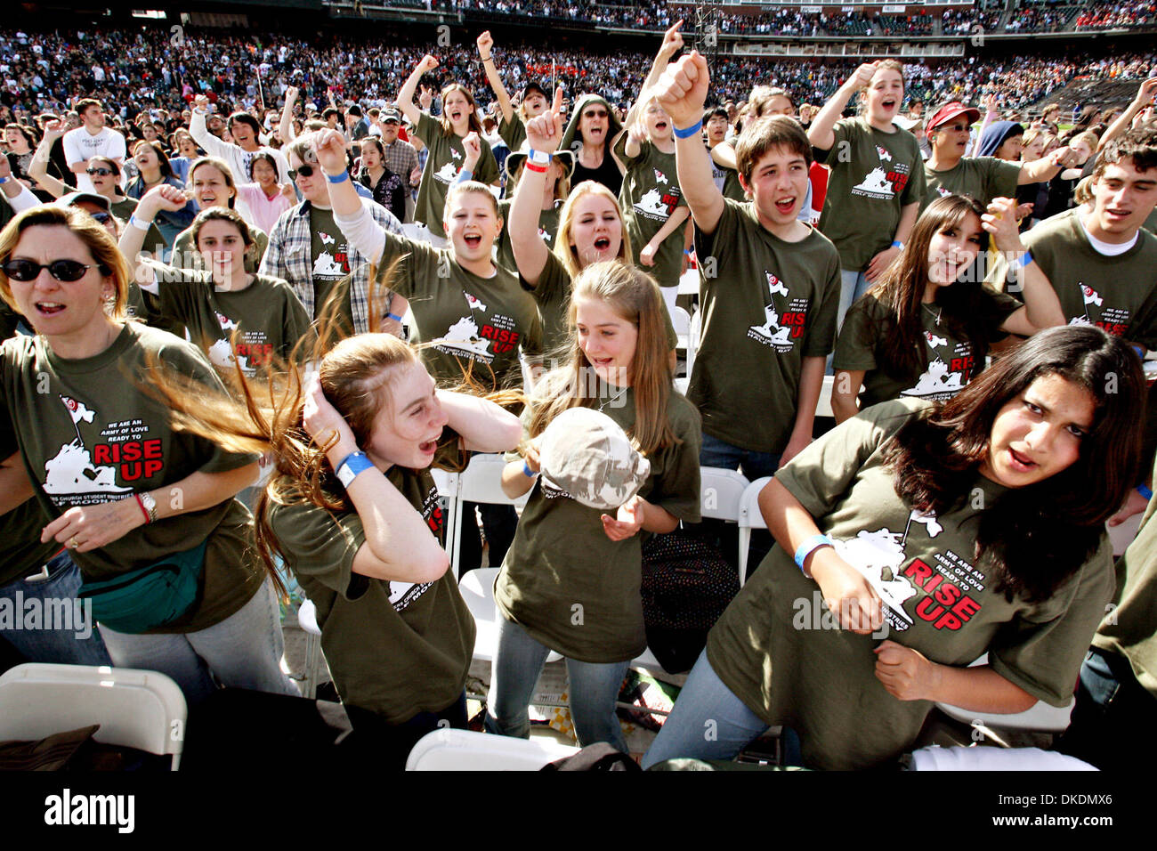Members of the Mariners Community Church in Half Moon Bay cheer as the ...