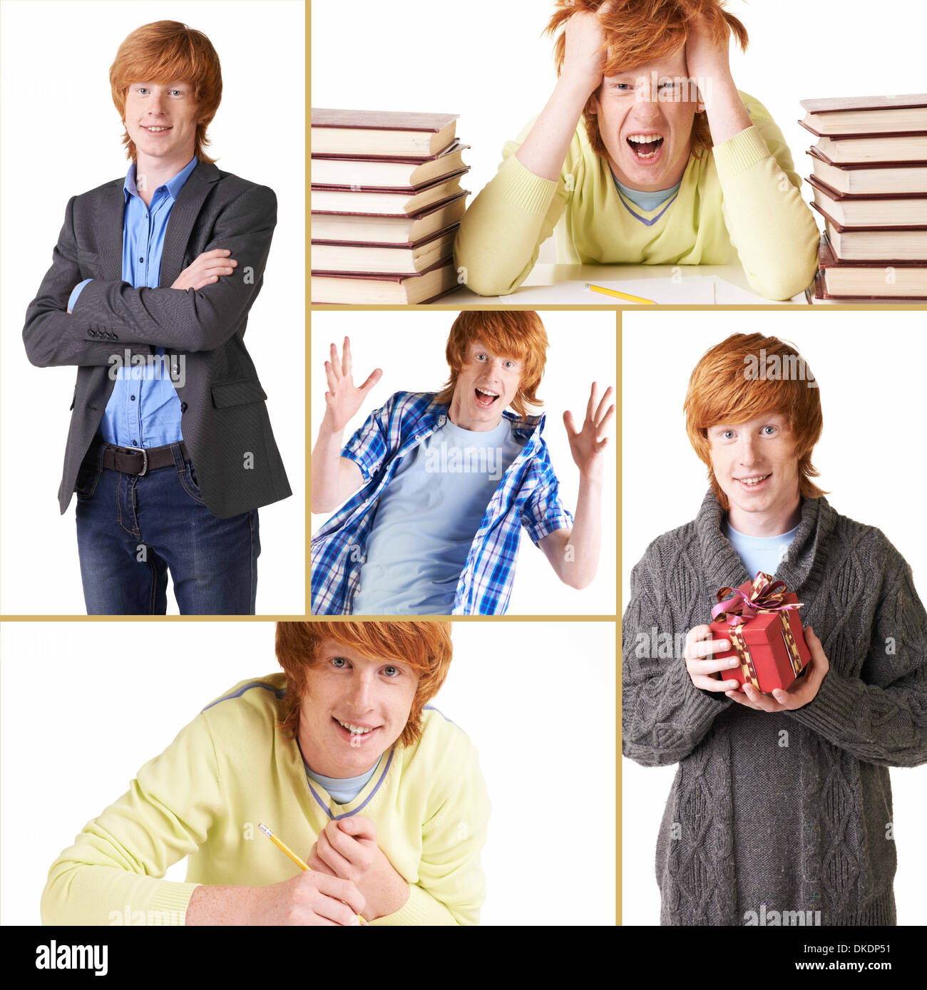 Collage of attractive guy in different styles and situations Stock ...