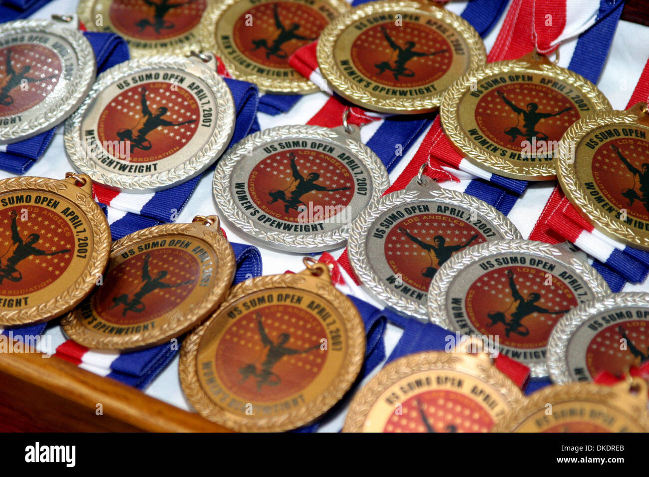 Apr 09, 2007; Los Angeles, California, USA; Medals for winners at the ...