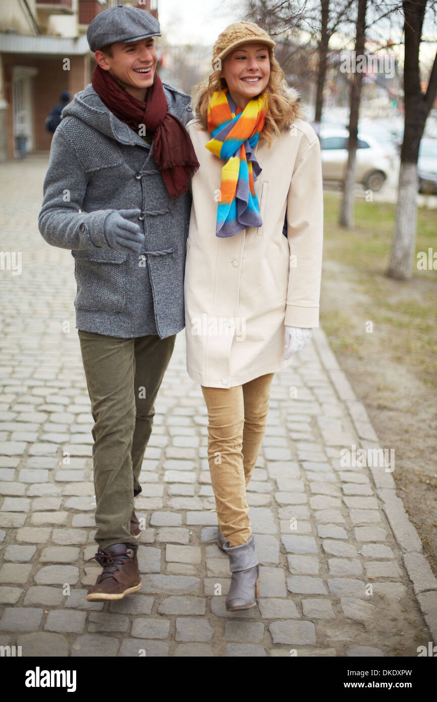 Cheerful you couple taking a walk hi-res stock photography and images ...