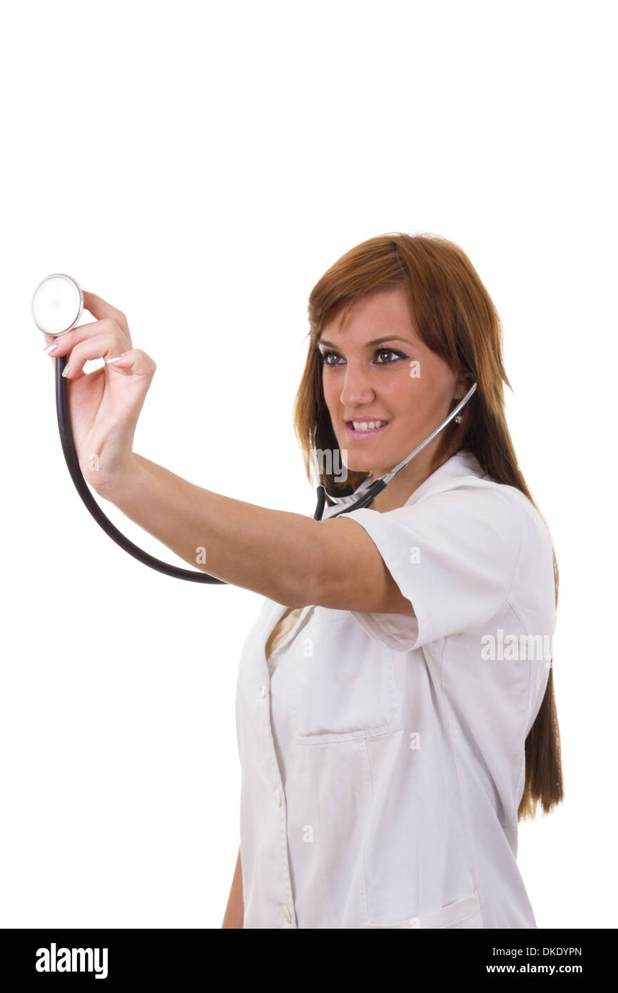 internal medicine female doctor on practise for nurse training Stock ...