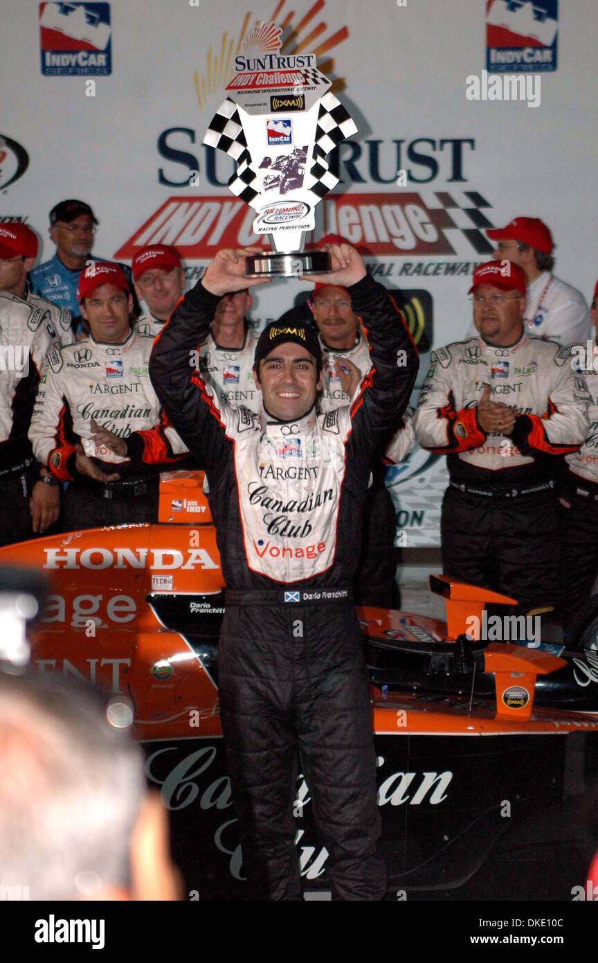 Jun 30, 2007 - Richmond, VA, USA - DARIO FRANCHITTI hoists his trophy ...