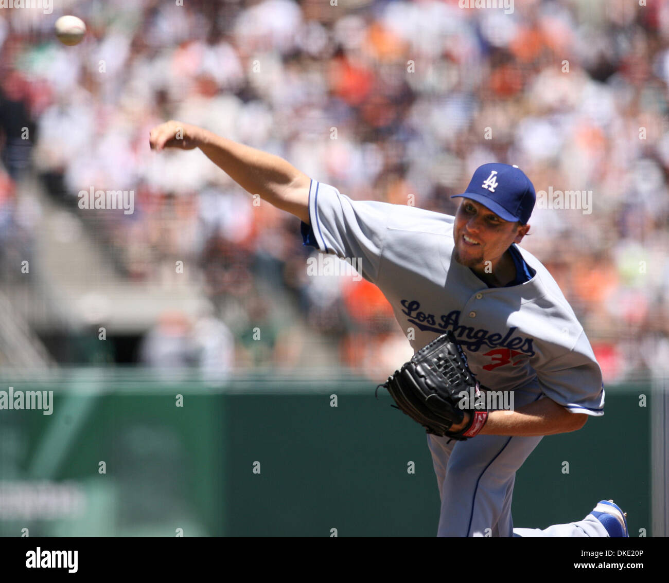 July 15th, 2007 - San Francisco, CA, USA - Los Angeles Dodgers' Brett ...