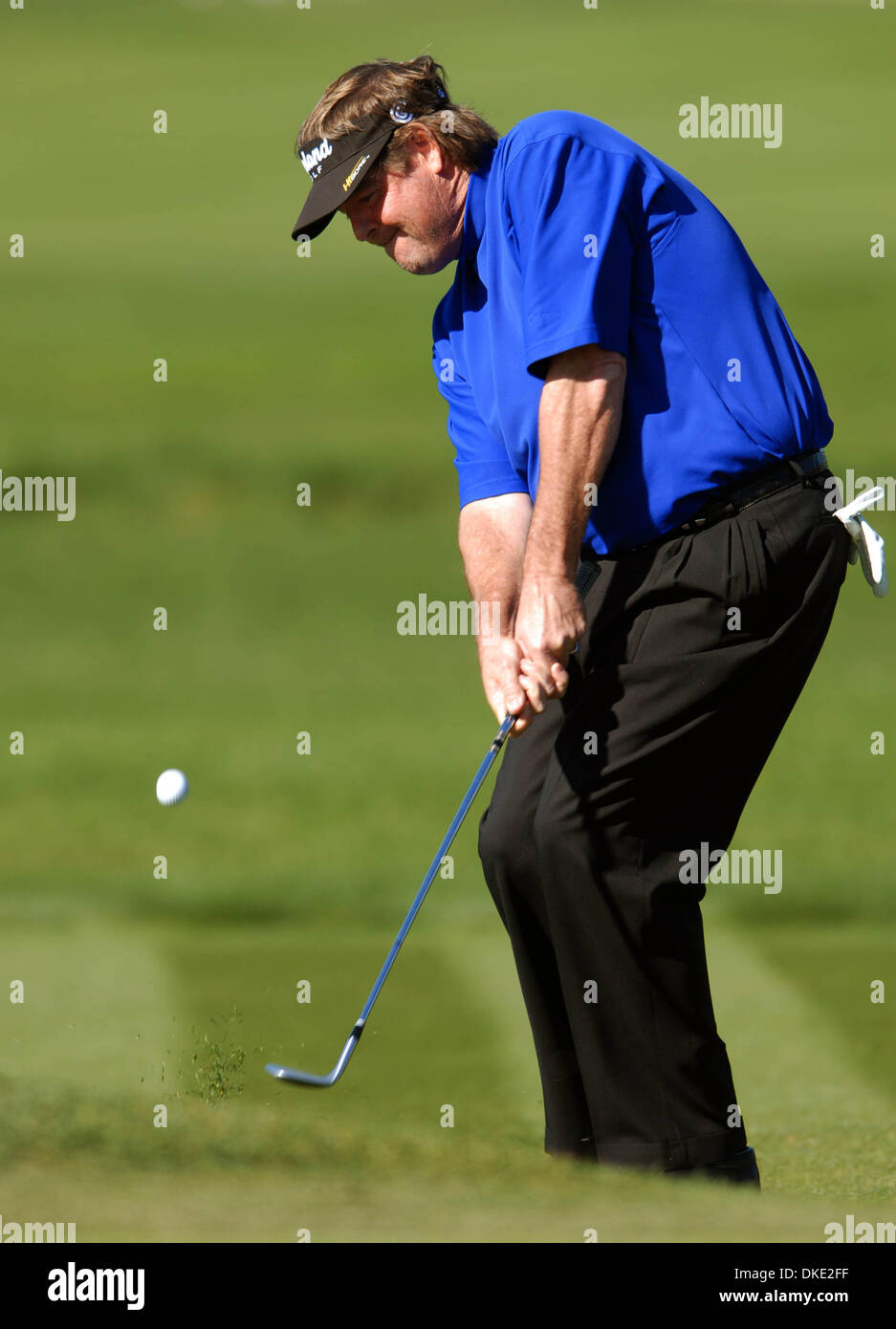 Steve Lowery hits on to the 1st green during the AT&T Pebble Beach ...