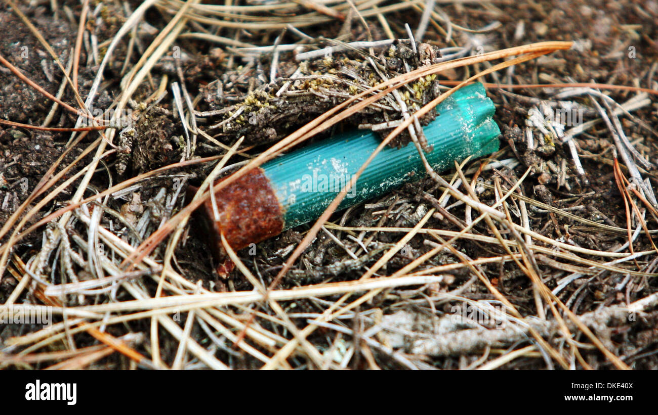 A shotgun shell casing at the old Sharp Park Rifle Range in Pacifica ...