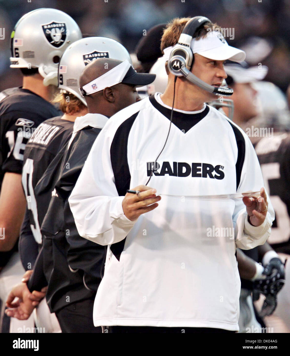 August 11th 2007 - Oakland, CA, USA - Oakland Raiders coach Lane Kiffin ...