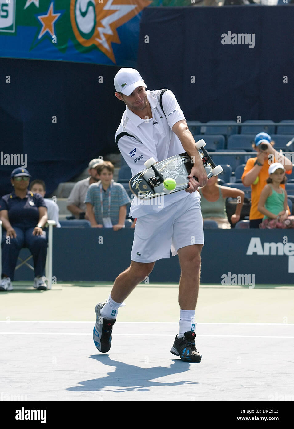 Aug 25, 2007 - New York, NY, USA - ANDY RODDICK (USA) returns a serve ...