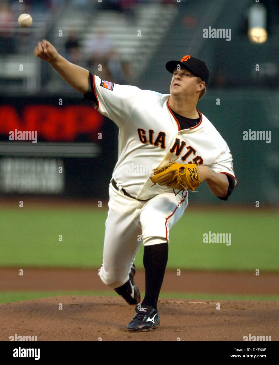 San Francisco Giants pitcher #18 Matt Cain on the mound during the 1st ...