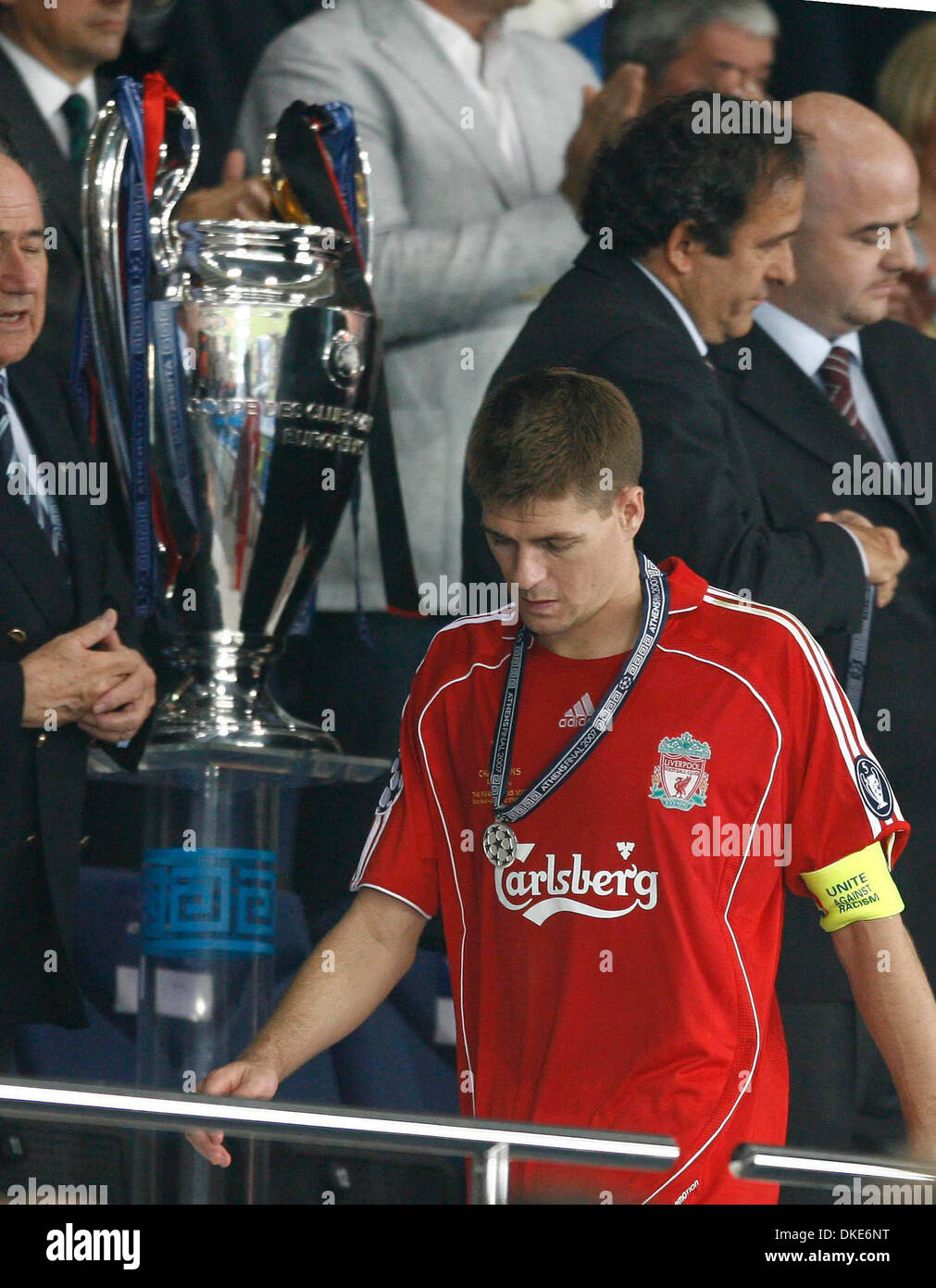 Liverpool captain Steven Gerrard can't bring himself to look at the ...