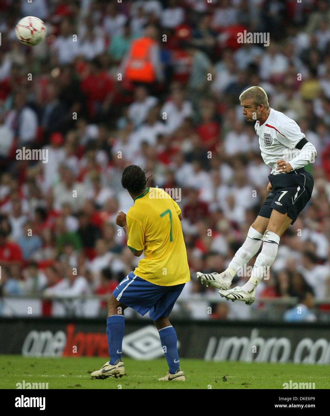 England's David Beckham and Brazil's Ronaldinho (Credit Image ...