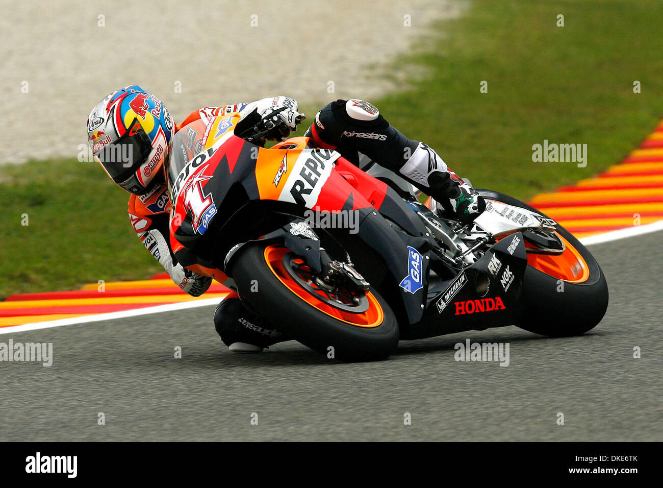 Nicky Hayden rides during the first day of practice at the Mugello ...