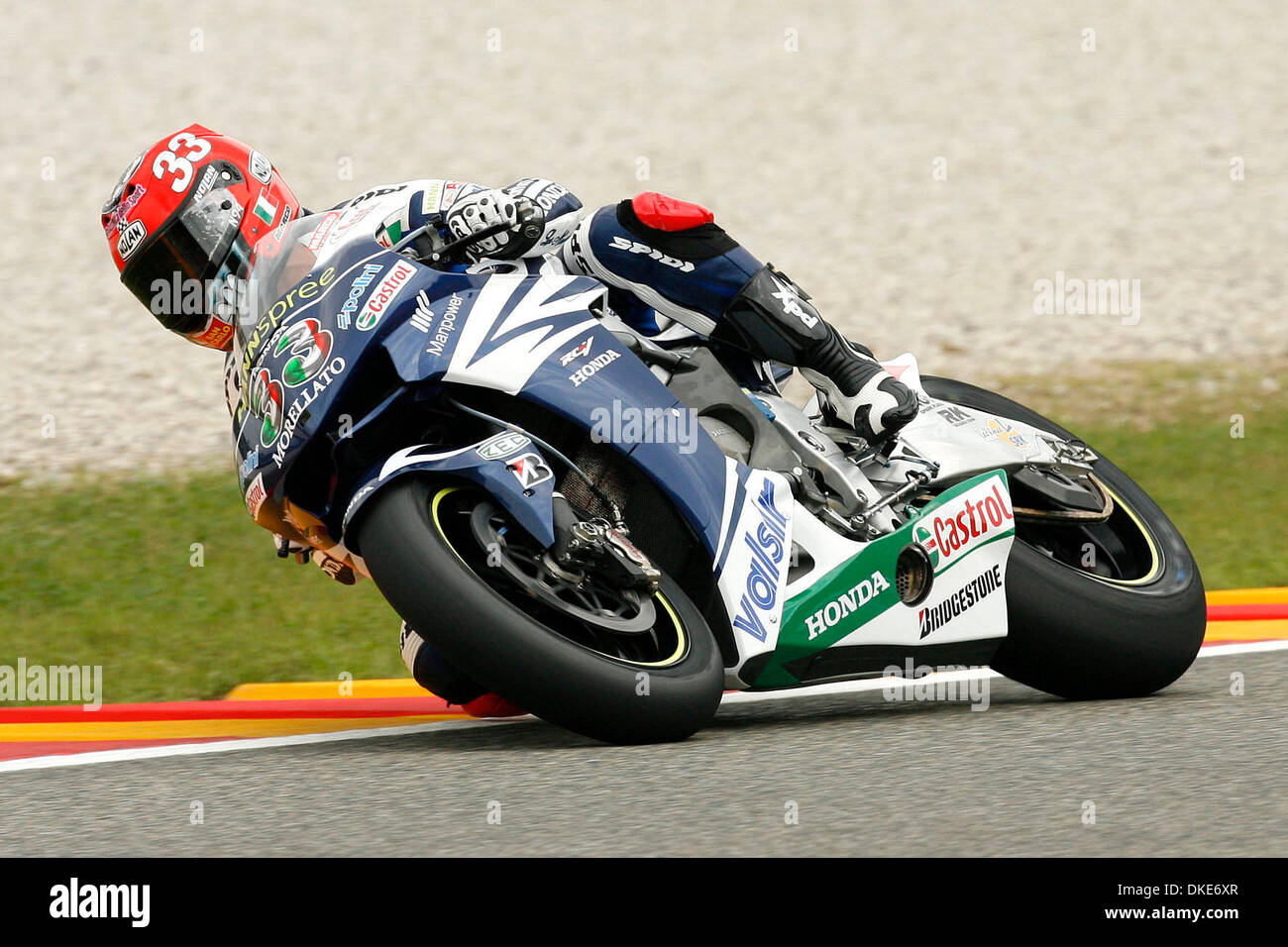 Marco Melandri rides in the final qualifying in the Moto GP Italian ...