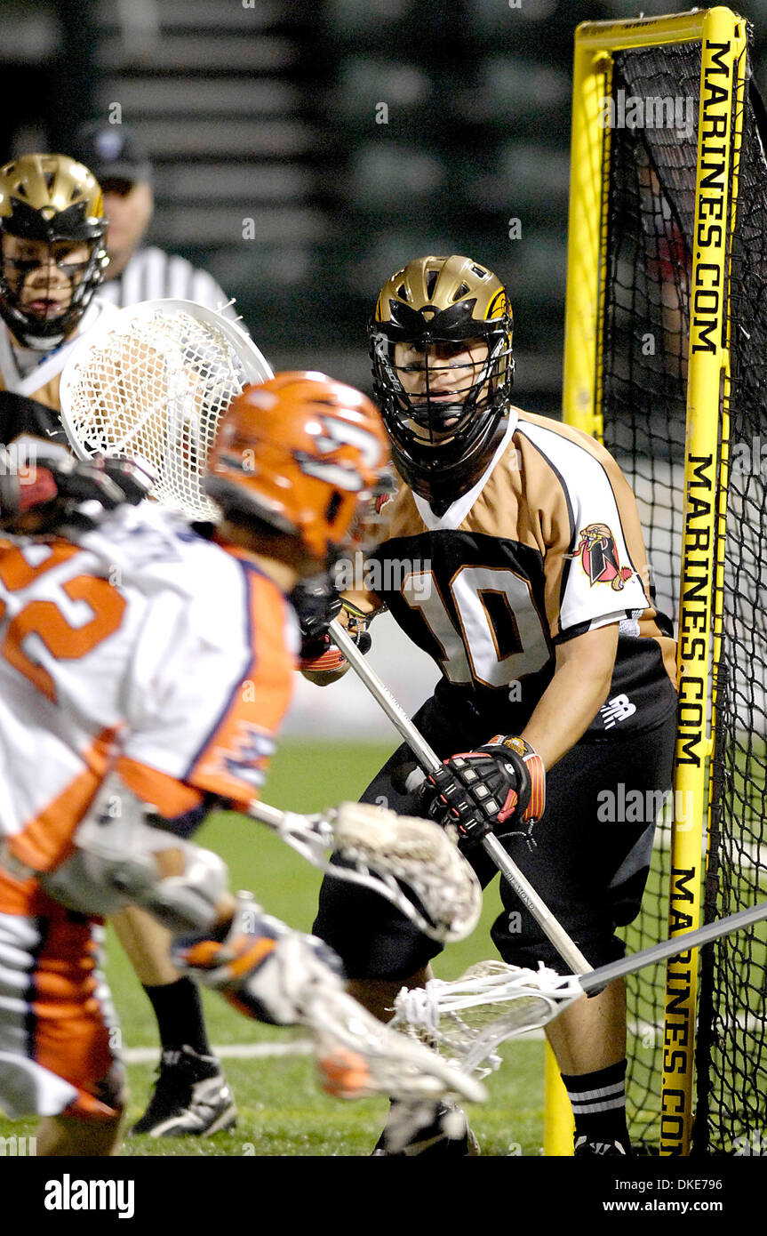 June 23, 2007: Rochester Rattler goalie Mike Levin (#10) in action ...