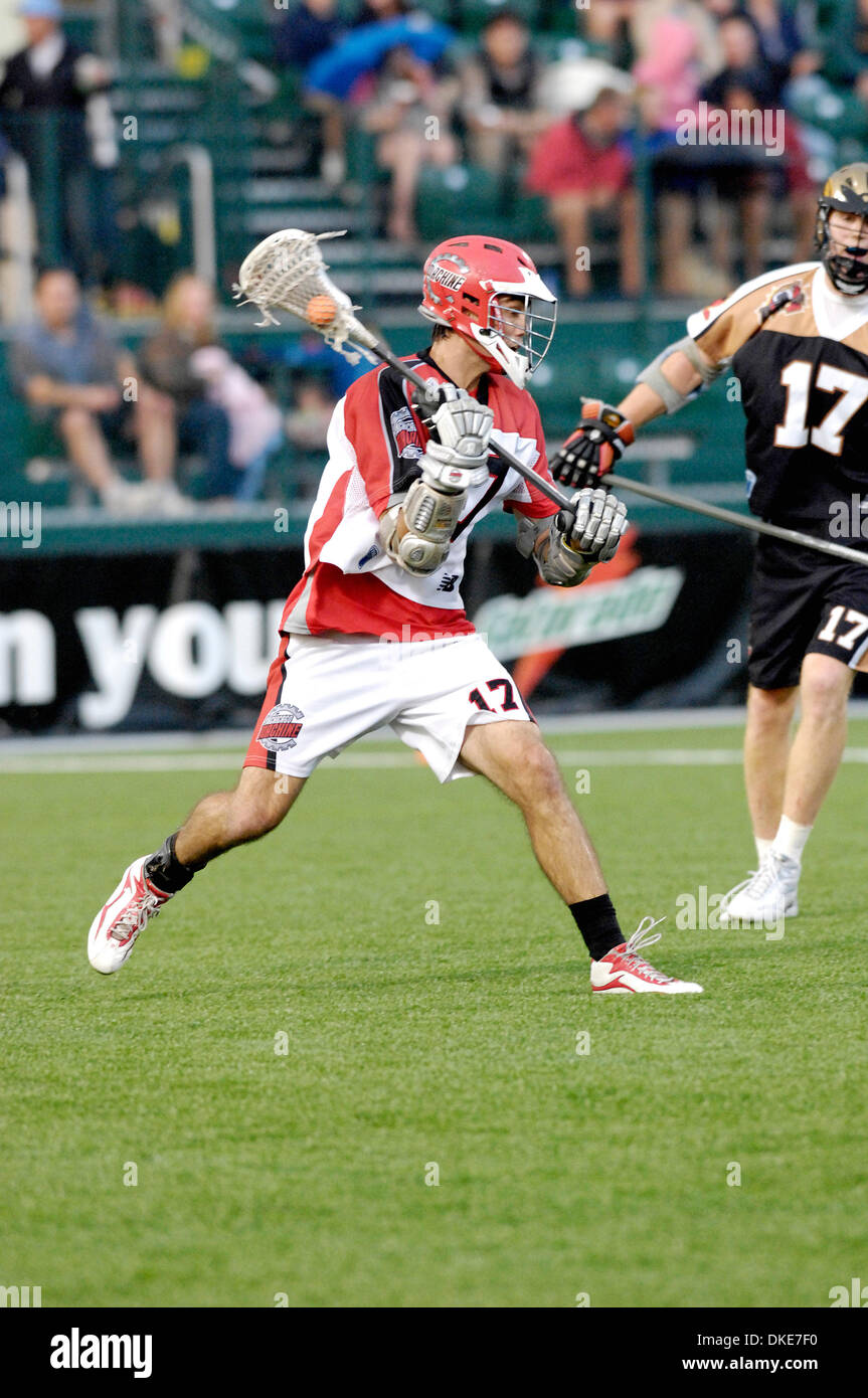 July 27, 2007: MLL - Chicago Machine defenseman Jake Deane (#17) in ...