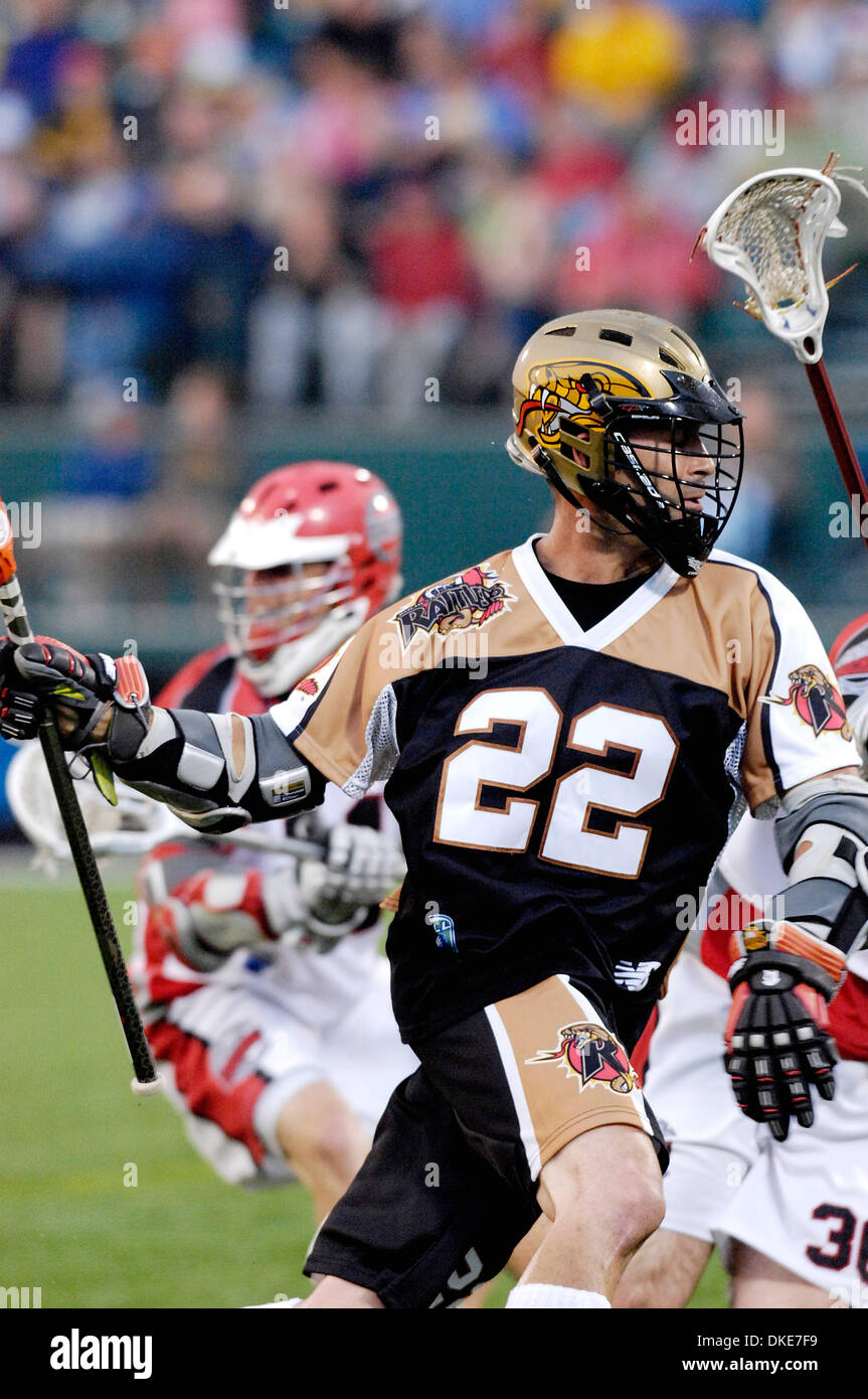 July 27, 2007: MLL - Rochester Rattler midfielder Casey Powell (#22) in ...