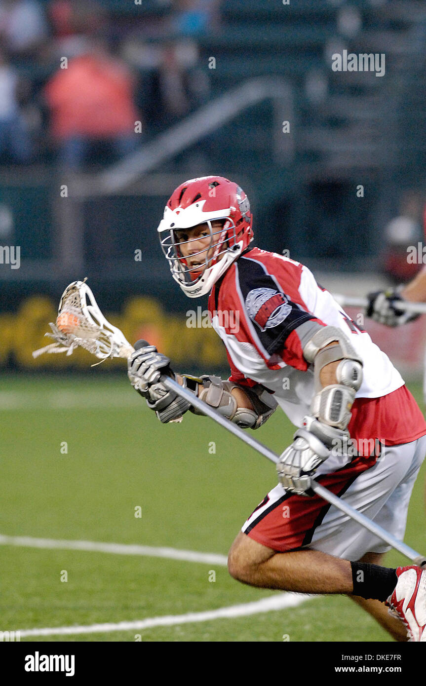 July 27, 2007: MLL - Chicago Machine defenseman Jake Deane (#17) in ...