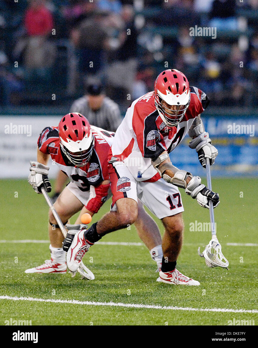 July 27, 2007: MLL - Chicago Machine defenseman Jake Deane (#17) in ...