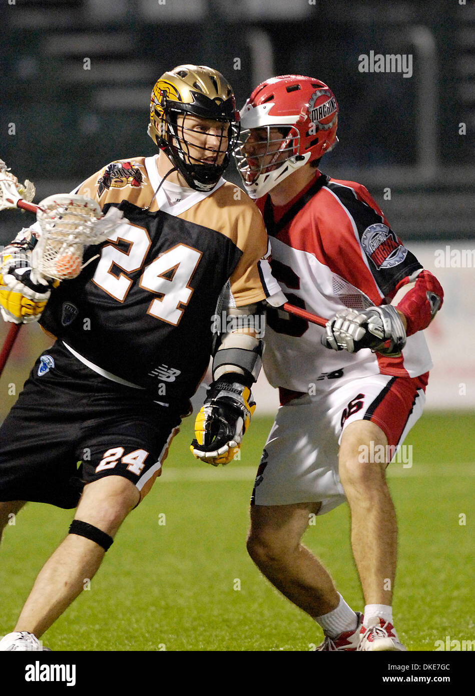 July 27, 2007: MLL - Rochester Rattler attacker John Grant (#24) in ...