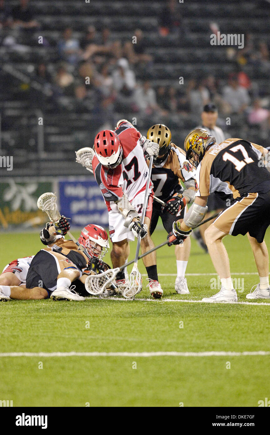 July 27, 2007: MLL - The Chicago Machine defenseman Jake Deane (#17 ...