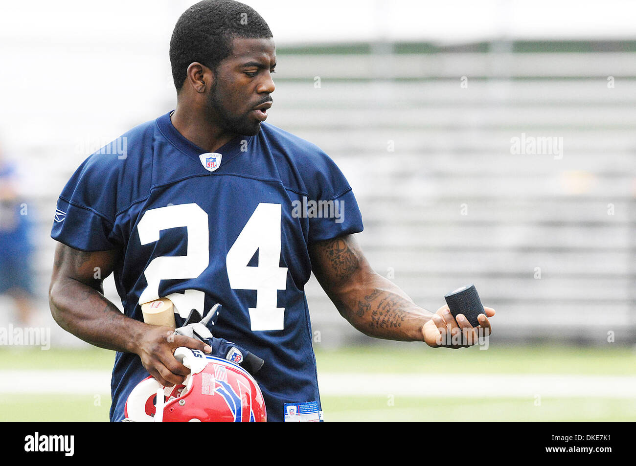 July 28, 2007: Cornerback Terrence McGee (#24) has his hands full ...