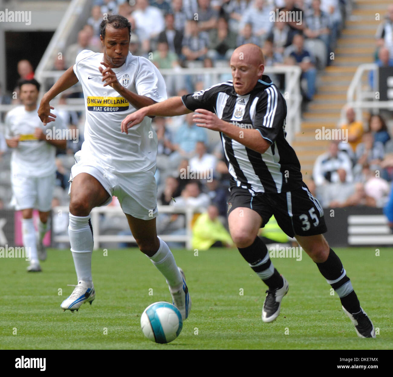 Newcastle's Matthew Pattinson and Juventus' Jonathan Zebina.(Credit ...
