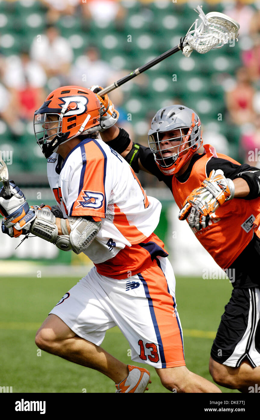 August 25, 2007: Philadelphia attackman Jed Prossner (#13) gets away ...