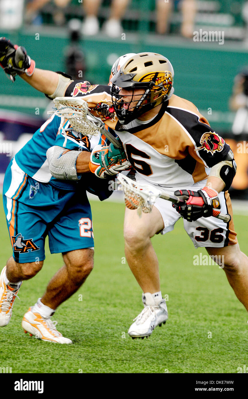 August 25, 2007: Rochester Rattler midfielder Andrew Spack (#36) in ...
