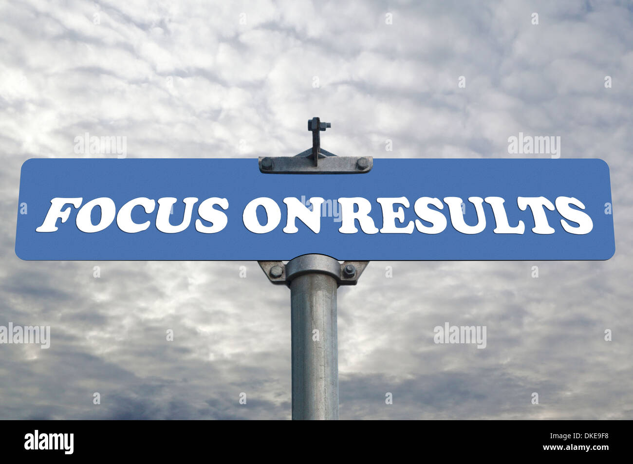Focus on results road sign Stock Photo - Alamy