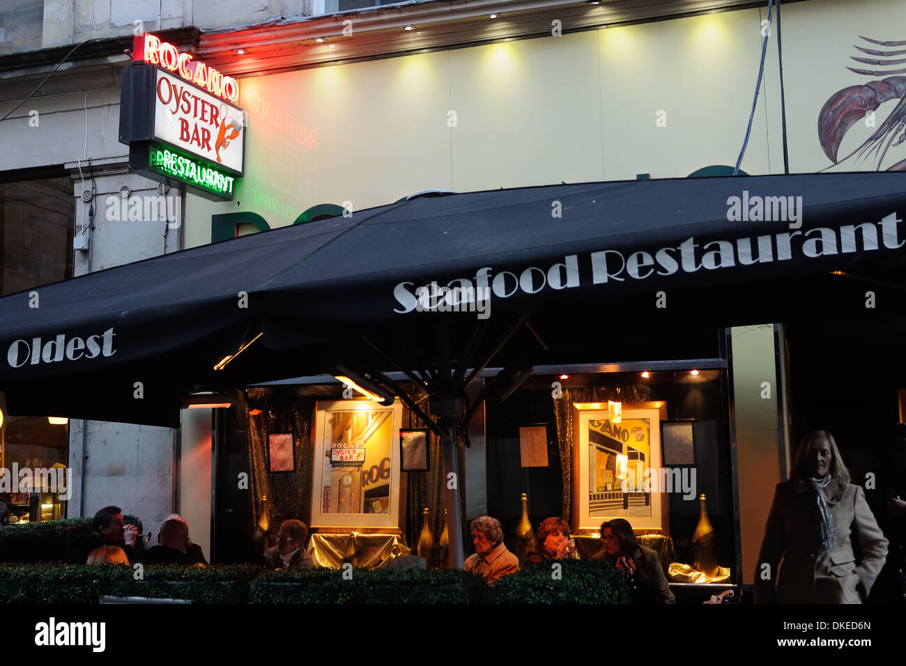 The renowned Rogano Oyster Bar in Glasgow city centre, Scotland Stock ...