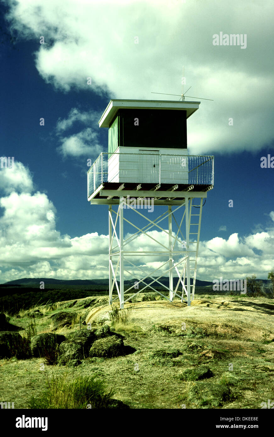 Fire watch tower, Mount Pilot, Victoria, Australia Stock Photo - Alamy