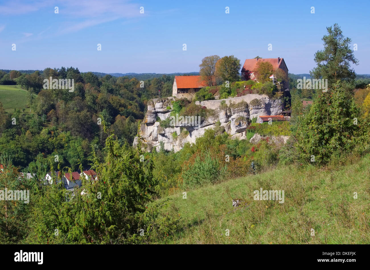 Germany bavaria little switzerland pottenstein hi-res stock photography ...