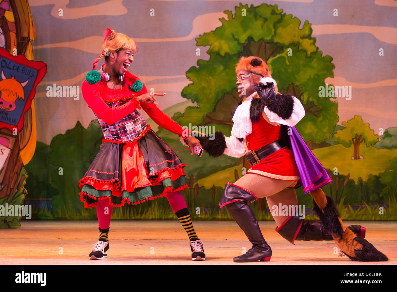 Puss in Boots pantomime at the Hackney Empire, London Stock Photo - Alamy