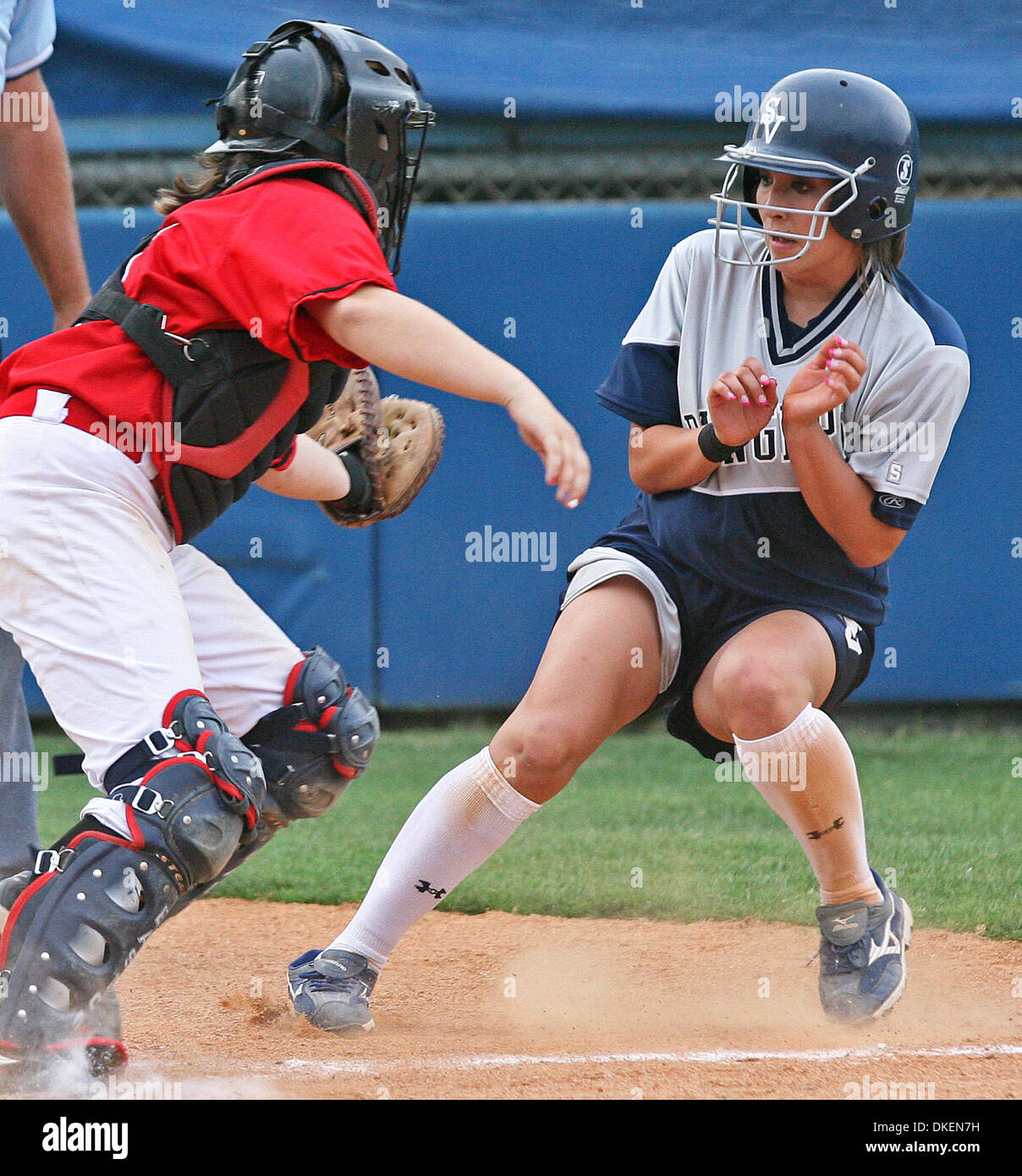 SPORTS Marina Northrup is tagged out at home as Smithson Valley plays ...