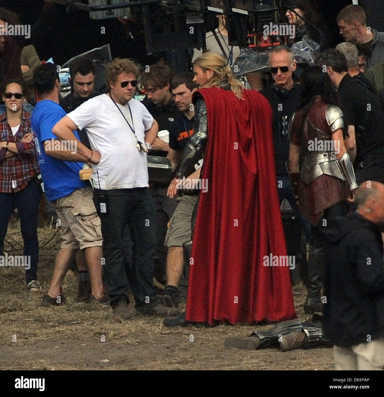 Chris Hemsworth filming scenes for movie 'Thor: Dark World' Thor: Dark ...