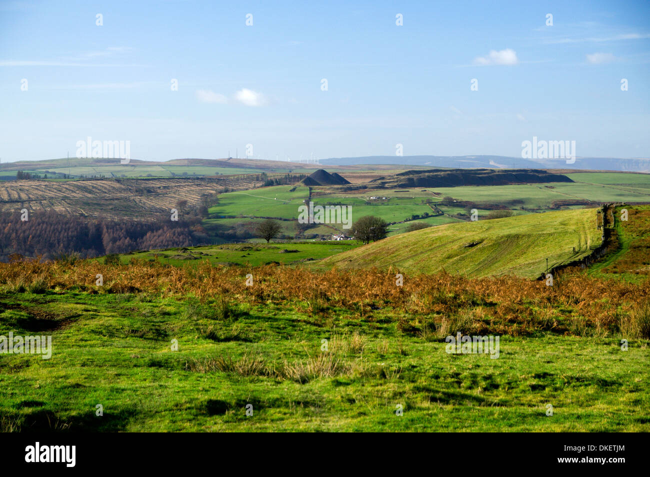 View looking towards Ystard Mynach from the Rhymney Valley Ridgway ...