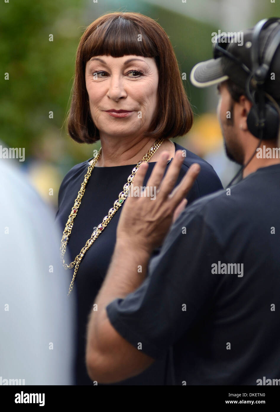 Anjelica Huston On The Set Of New Nbc Television Show Smash New York