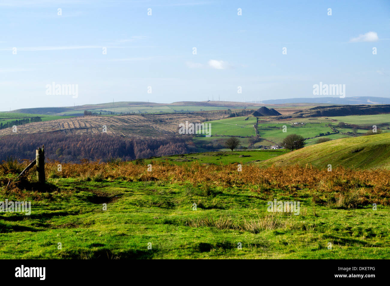 View looking towards Ystard Mynach from the Rhymney Valley Ridgway ...