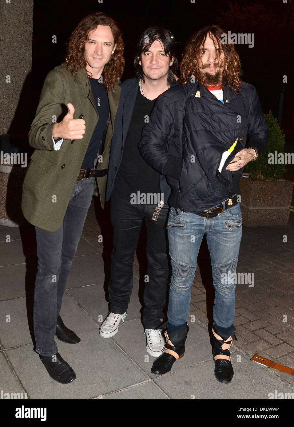Dan Hawkins Ed Graham and Justin Hawkins of Darkness Celebrities ...