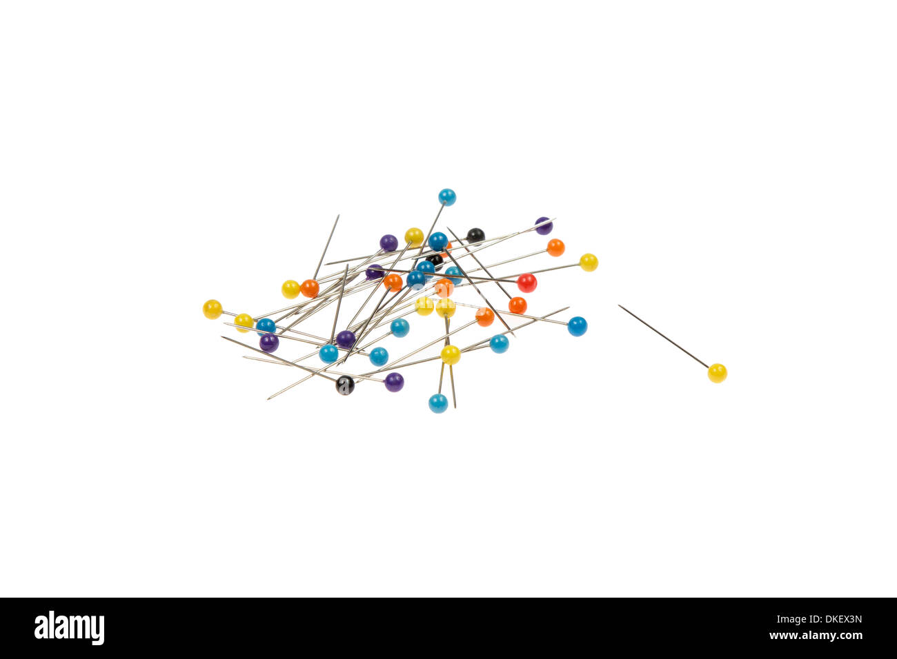 Different colored pins isolated on white background Stock Photo - Alamy