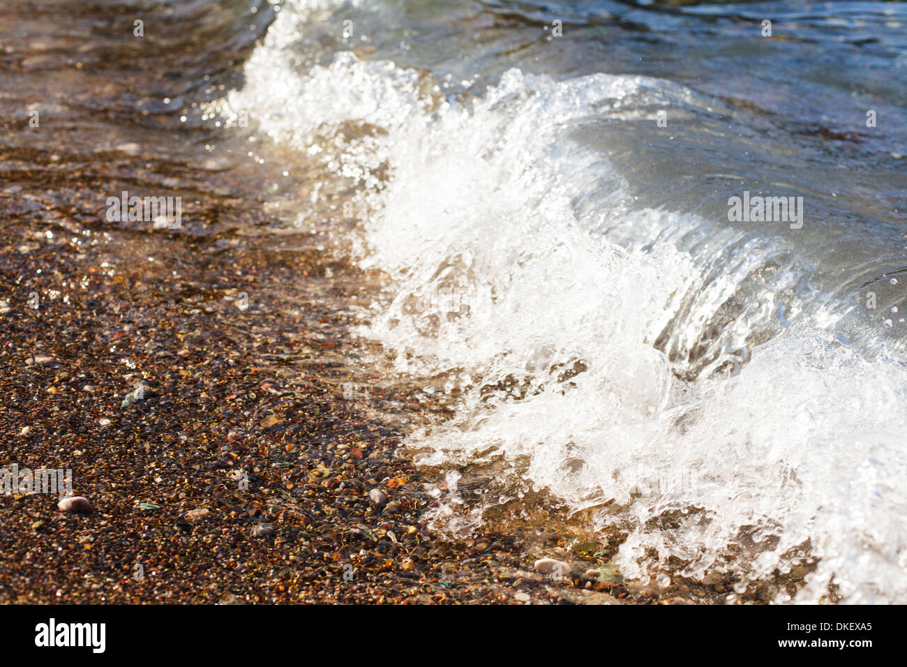 Wave on the Adriatic sea, pebble shore Stock Photo - Alamy